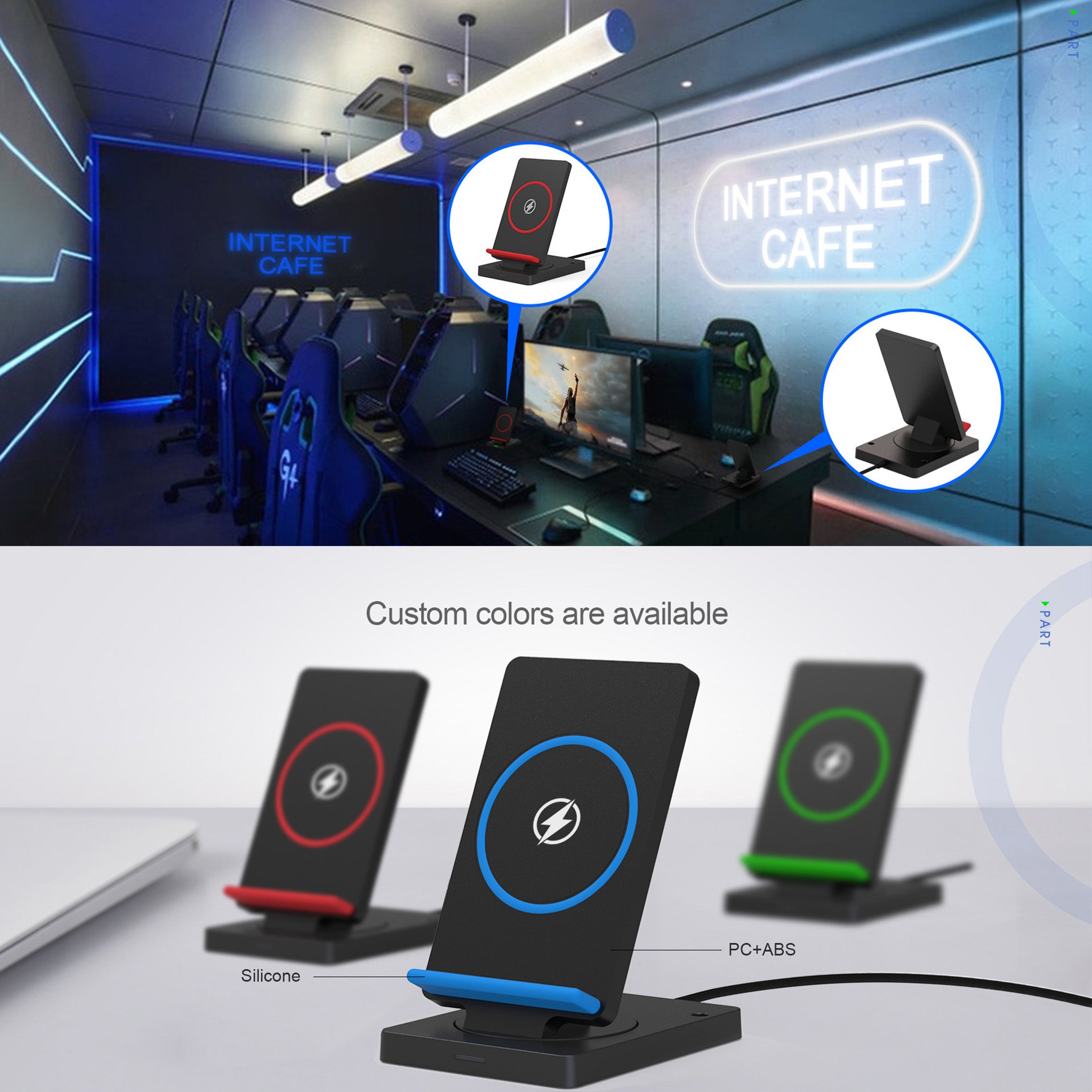 Wireless Charger Rotatable, PowerWave Stand 15W Fast Charging Qi ...